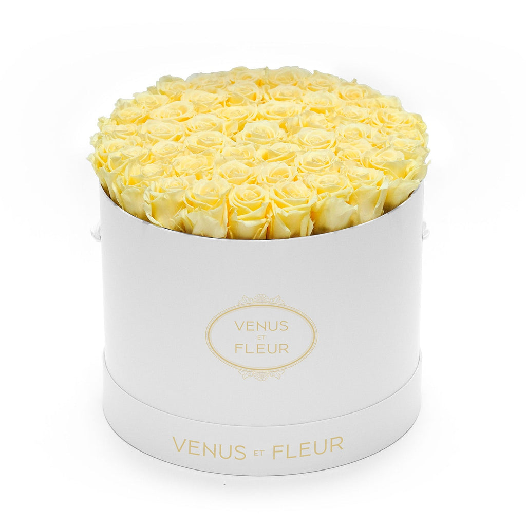 Large Round - White Classic with Eternity Roses – Venus et Fleur