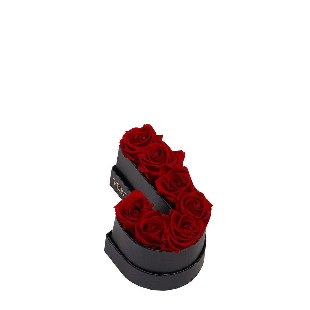 Mini Letter J in Flowers with Eternity Roses | Venus et Fleur